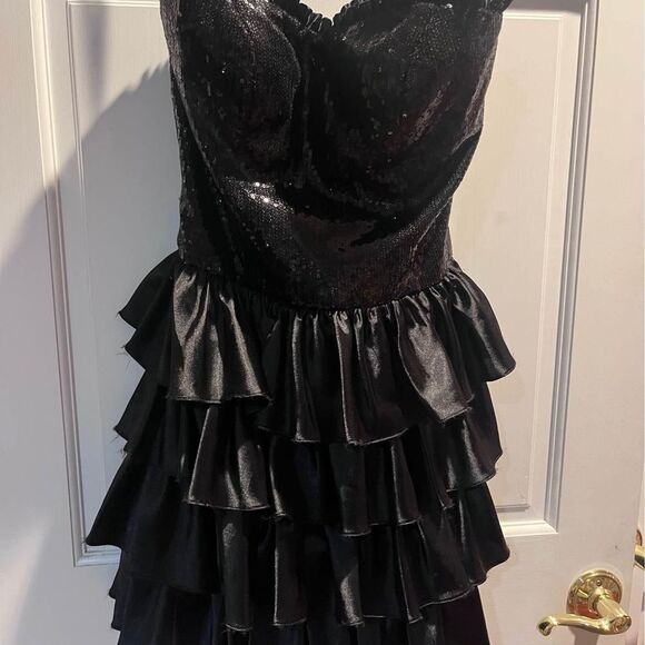 Basix | Dresses | Womans 4 Hoco Homecoming Formal Black Sequin Prom ...